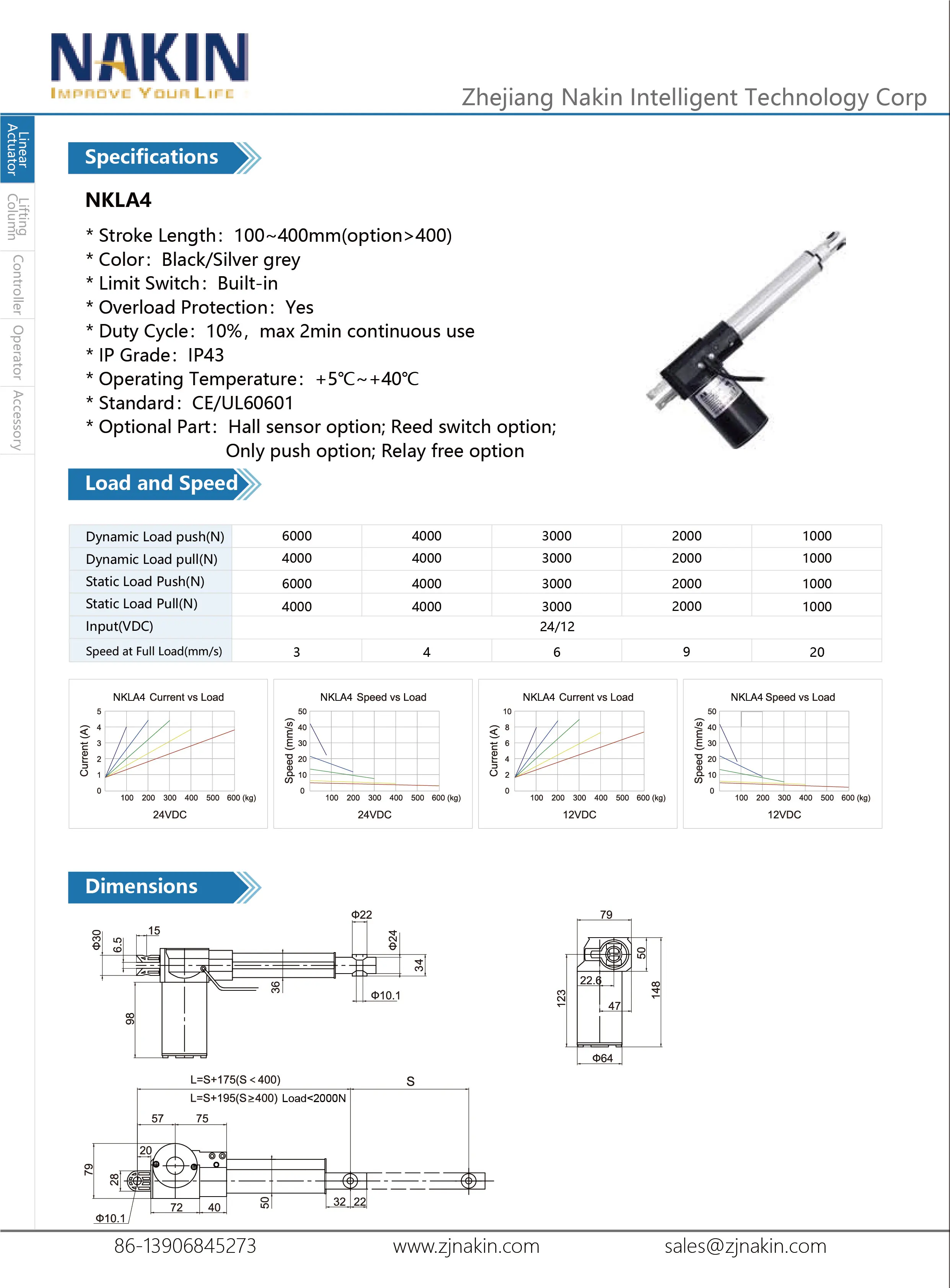 DC Motor 6000N - Efficient Linear Actuator for Recliners