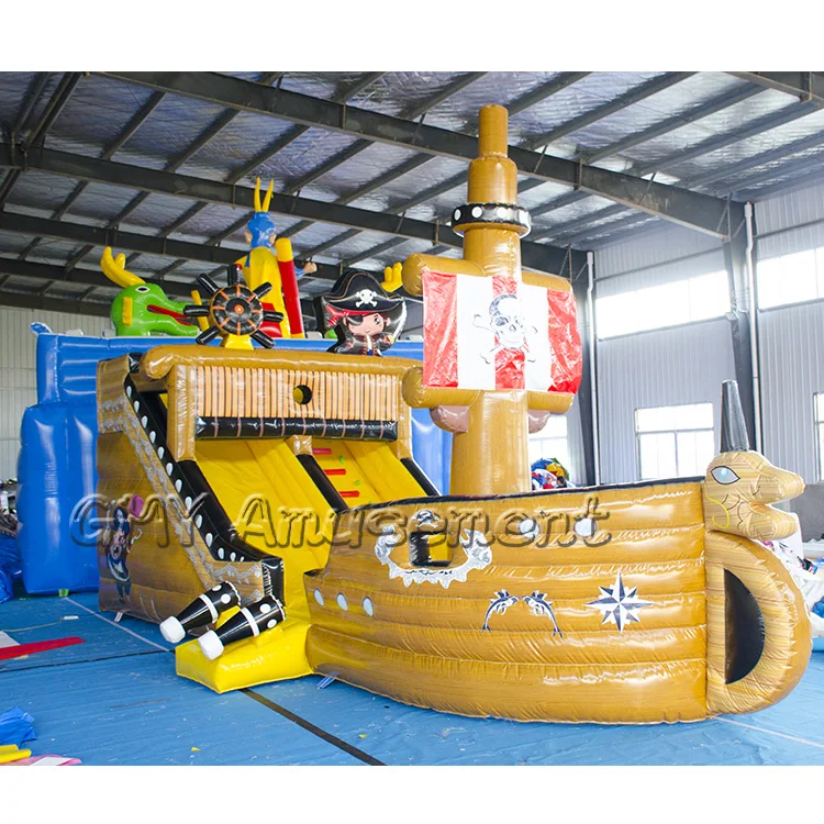 Outdoor Giant Pirate Ship Jumping Bouncer Bouncing Castles Inflatable ...