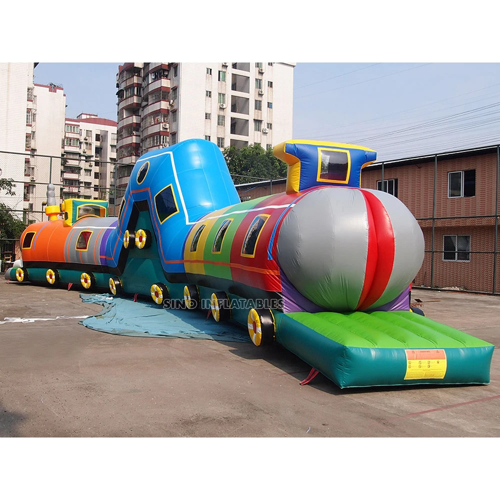 20m long giant children backyard inflatable train tunnel with slide and ...