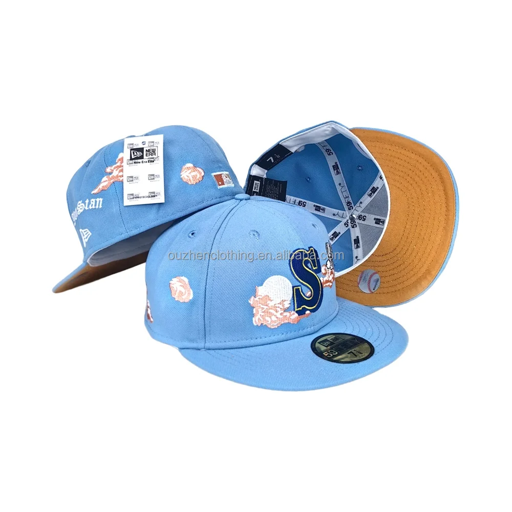 2503 New Design High Quality Youth Blue Fitted Snapback Three-dimensional Embroidery Era Cap 6 ...