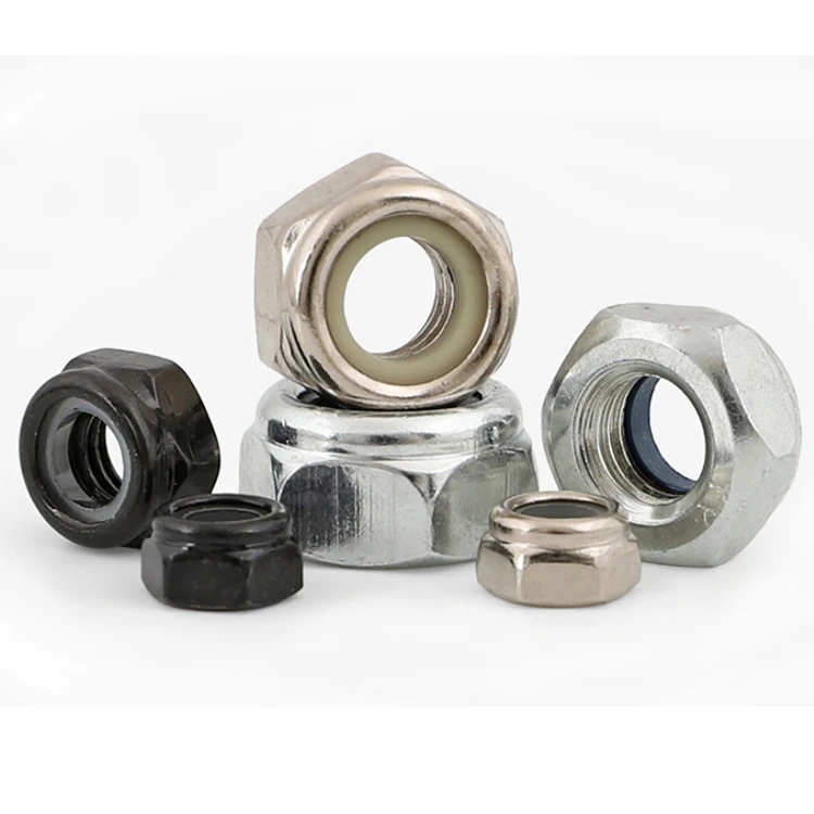 DIN985 Black Stainless Steel Hex Nylon Insert Lock Nuts DIN 985 Self Locking Bearing Skate Board ...