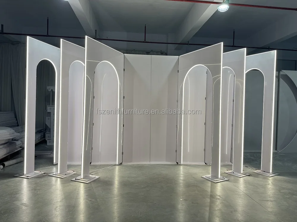 Custom Wedding Pvc Arch Stage Background Flower Panel White Acrylic ...