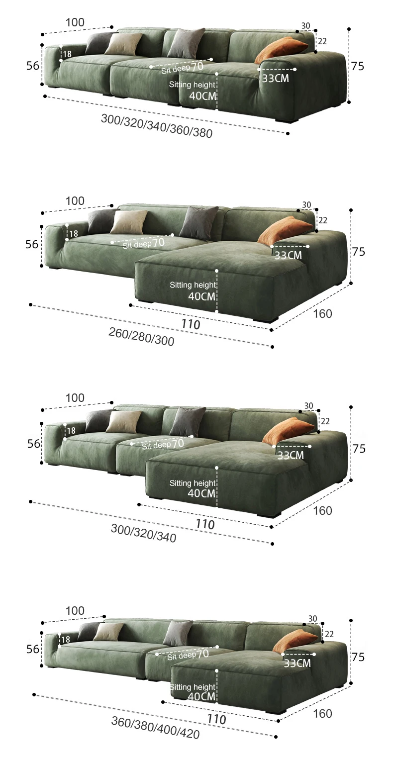 Luxury Villa Hotel Corner Sofa - Suede Nubuck Fabric
