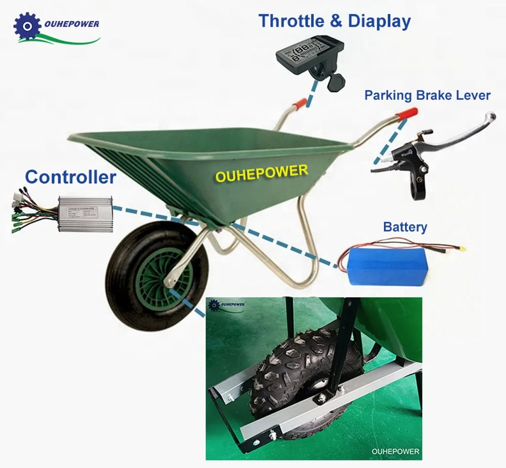 High Torque 13 Inch Geared Bldc Wheelbarrow Hub Motor 250w 350w Disc ...