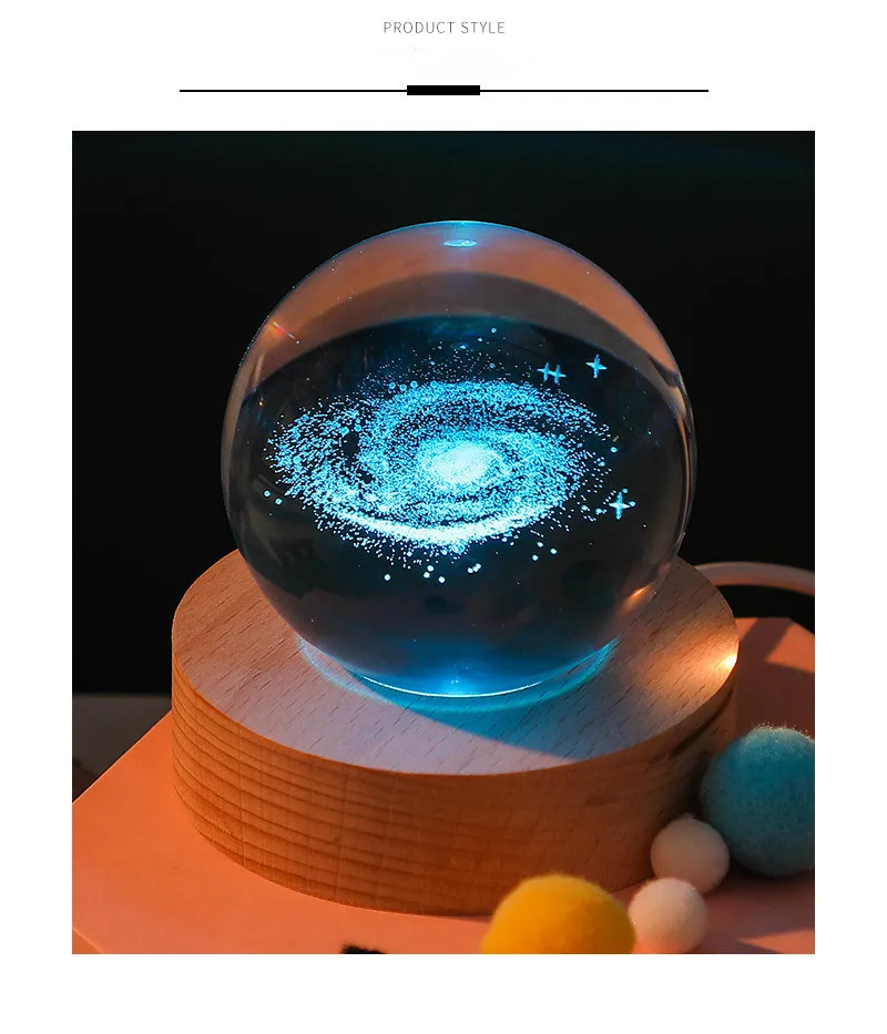 3d Custom Rgb Removable Luminous Engraving Galaxy Lamp Led Glowing ...