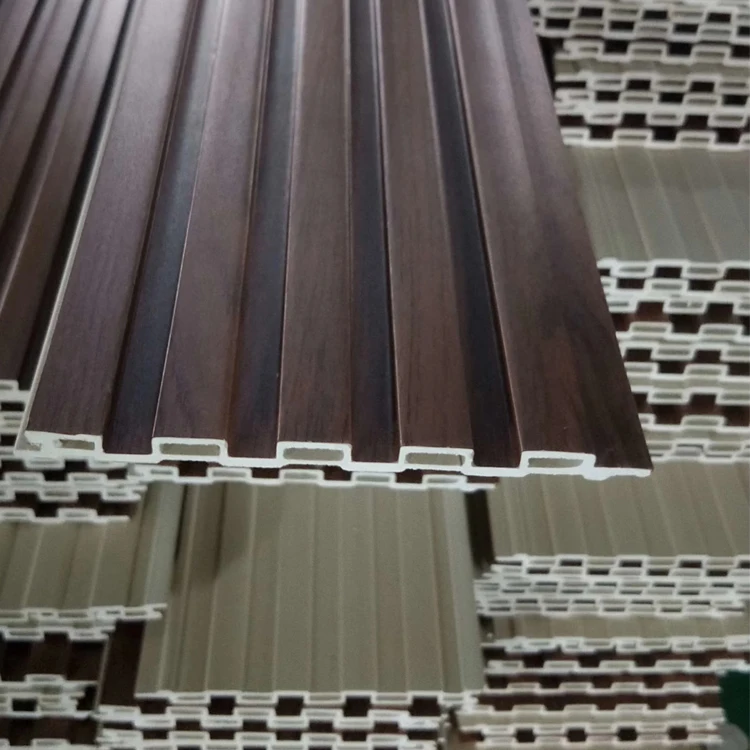 Waterproof Fireproof Wood Grain WPC Laminated 3d Fluted Wall Panel ...