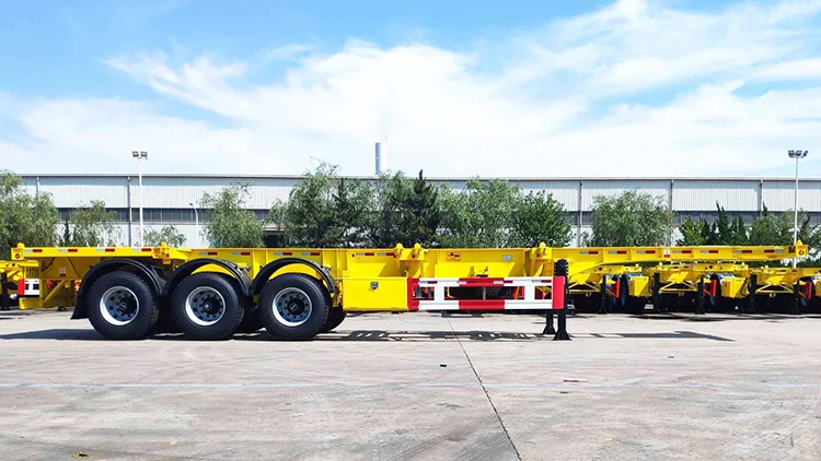 3 Axles 20ft 40ft Shipping Container Trailer Interlink Skeleton Container Chassis Truck Trailer ...