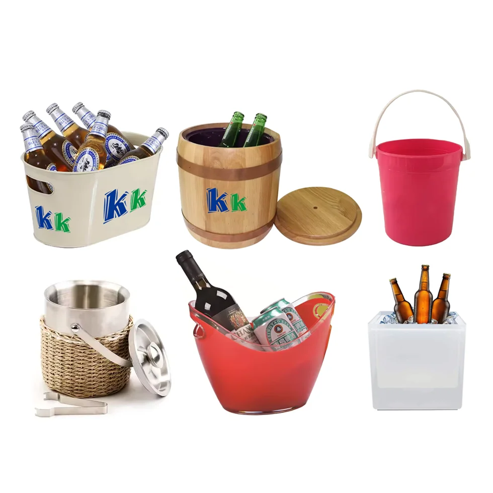 Customized 5L Square Rectangular Metal Galvanized Ice Bucket Beverage ...