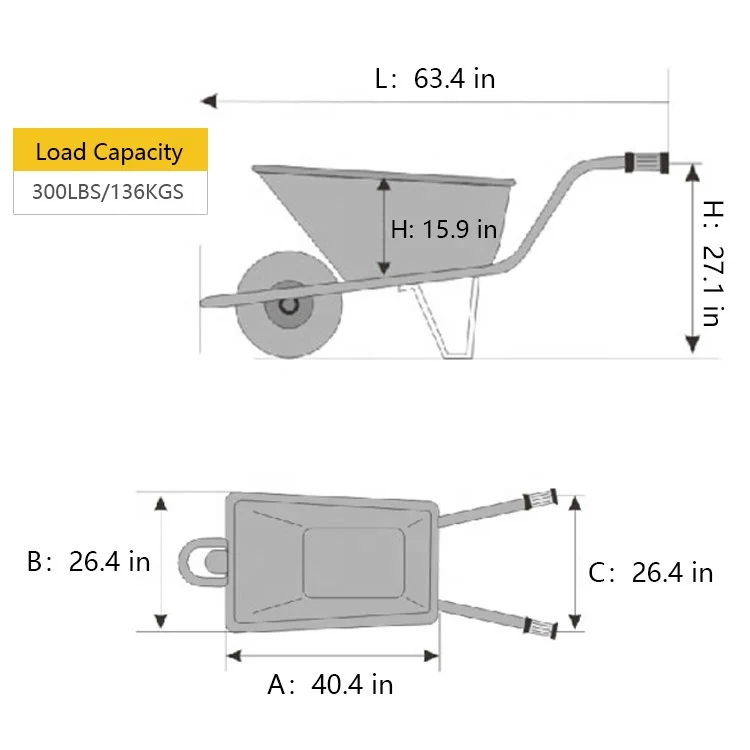 High Quality Plastic Utility Wheelbarrow Cart with Pneumatic Wheels ...
