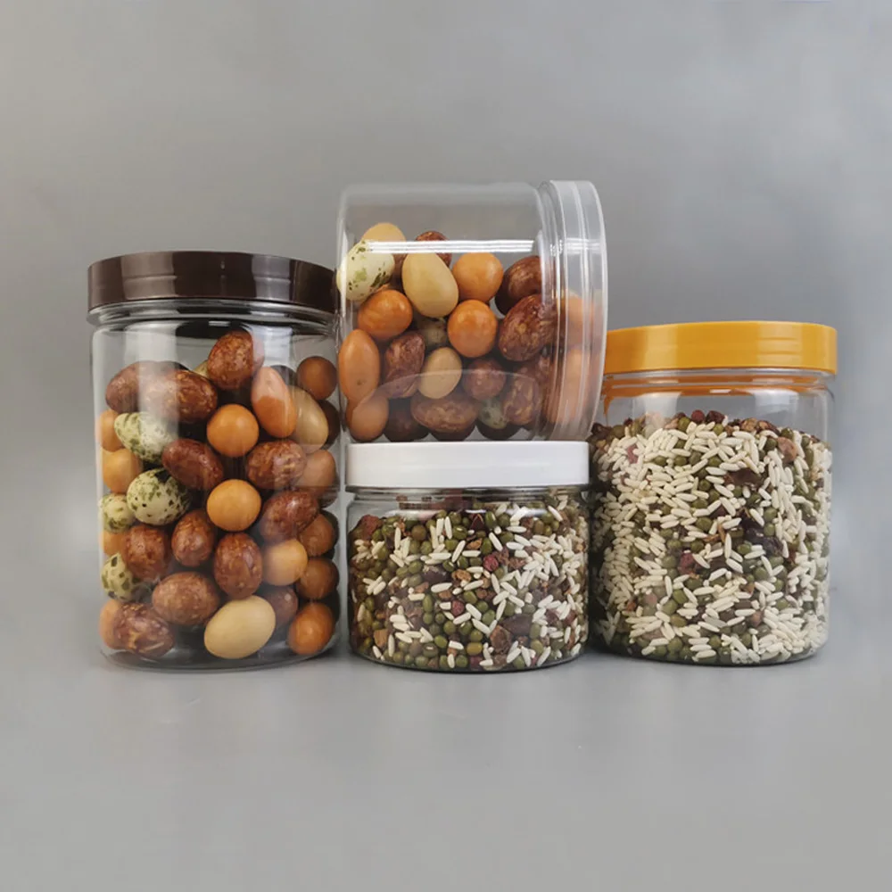 Food Grade Nuts Cookie Packaging Plastic Jar Transparent Plastic ...