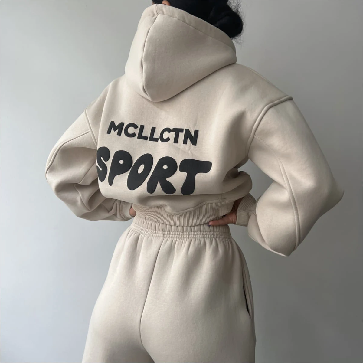 Custom Puff Print Y2K Hoodie Fall Autumn Women Ladies Two Pant Pieces ...