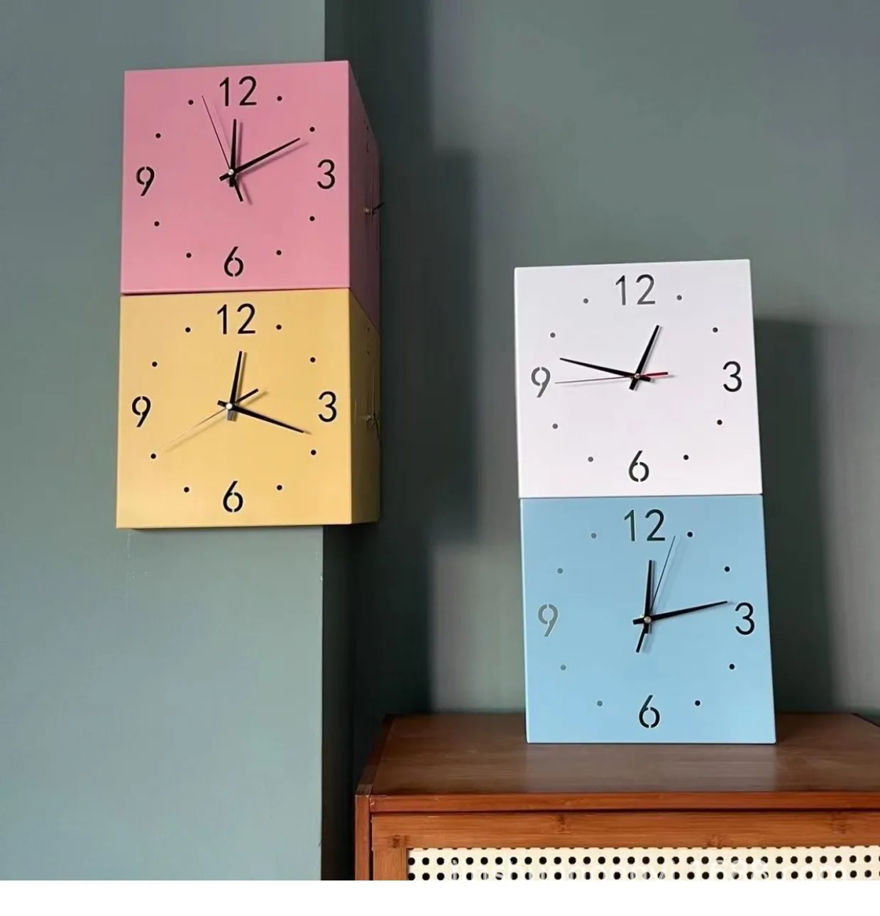 Simple Double-sided Clock Iron Digital Hollowed Out Double-sided ...