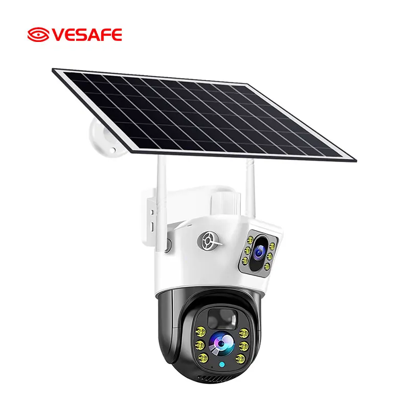 Vesafe V380 Outdoor 4g Solar Security Camera Ip66 Weatherproof 4mp Dual ...