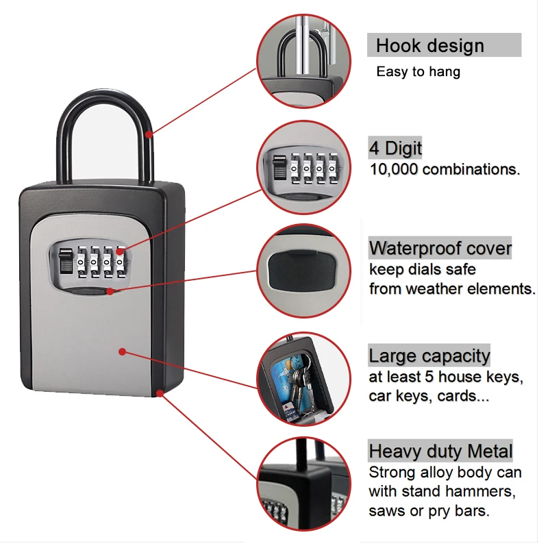 Combination Lock For Box 4 Digital Zinc Alloy Combination Safe Number ...