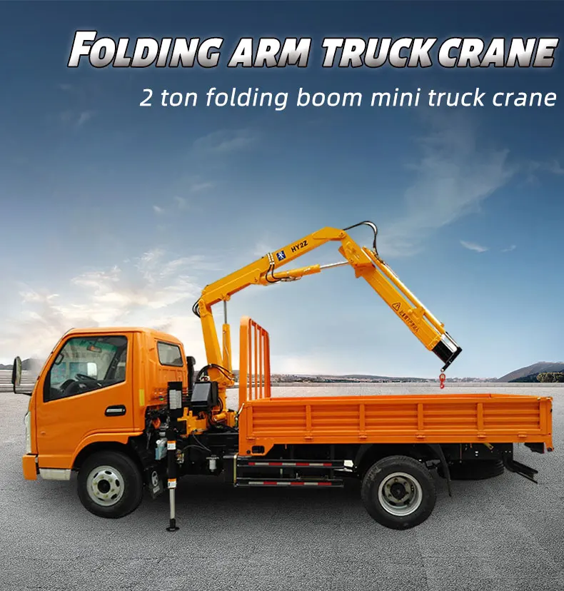 2 Ton Truck Mounted Lorry Crane Hydraulic PTO Oil Pump Folding Boom ...