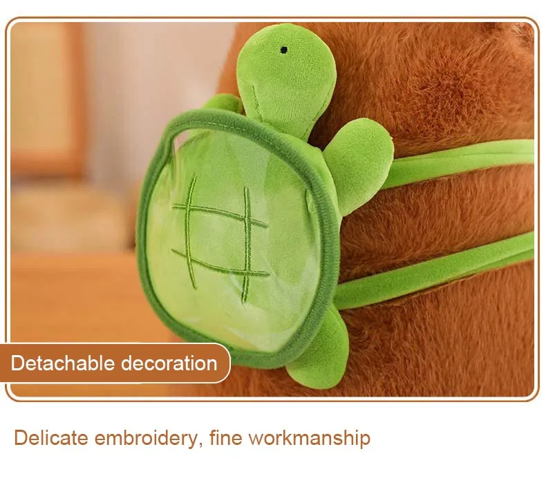 Cute Cartoon Capybara Plush With Turtle Backpack Peluche De Capybara ...