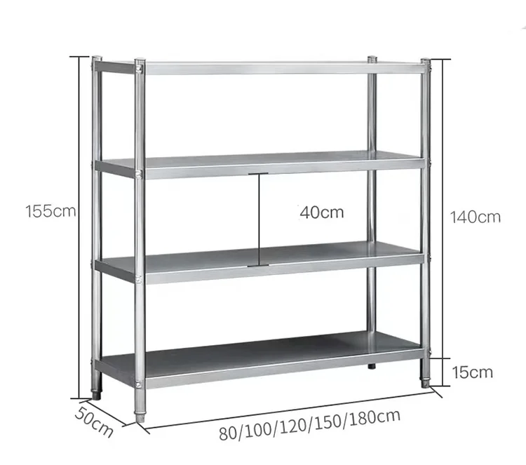 5 Layers Shelves Kitchen Display Stainless Steel Storage Rack 5 Tier ...