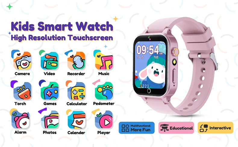 D07 Kids Smartwatch - Fun, Games, and Learning Tools