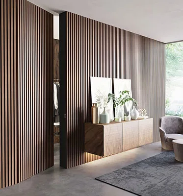 Jbdhome Modern Villa Interior Frameless Embedded Oak Door