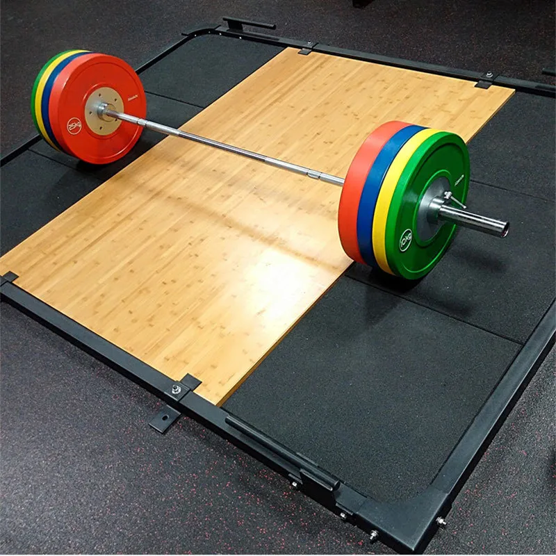 Durable Rubber Wood Weightlifting Platform for Powerlifting & OEM