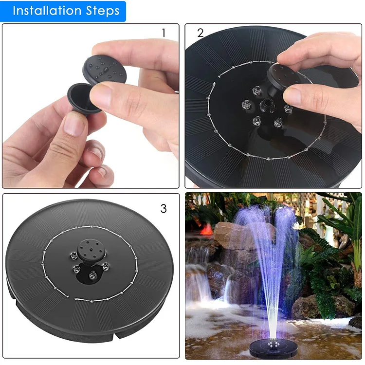 LED Colorful Water Floating Pump Fountain Light for Pool