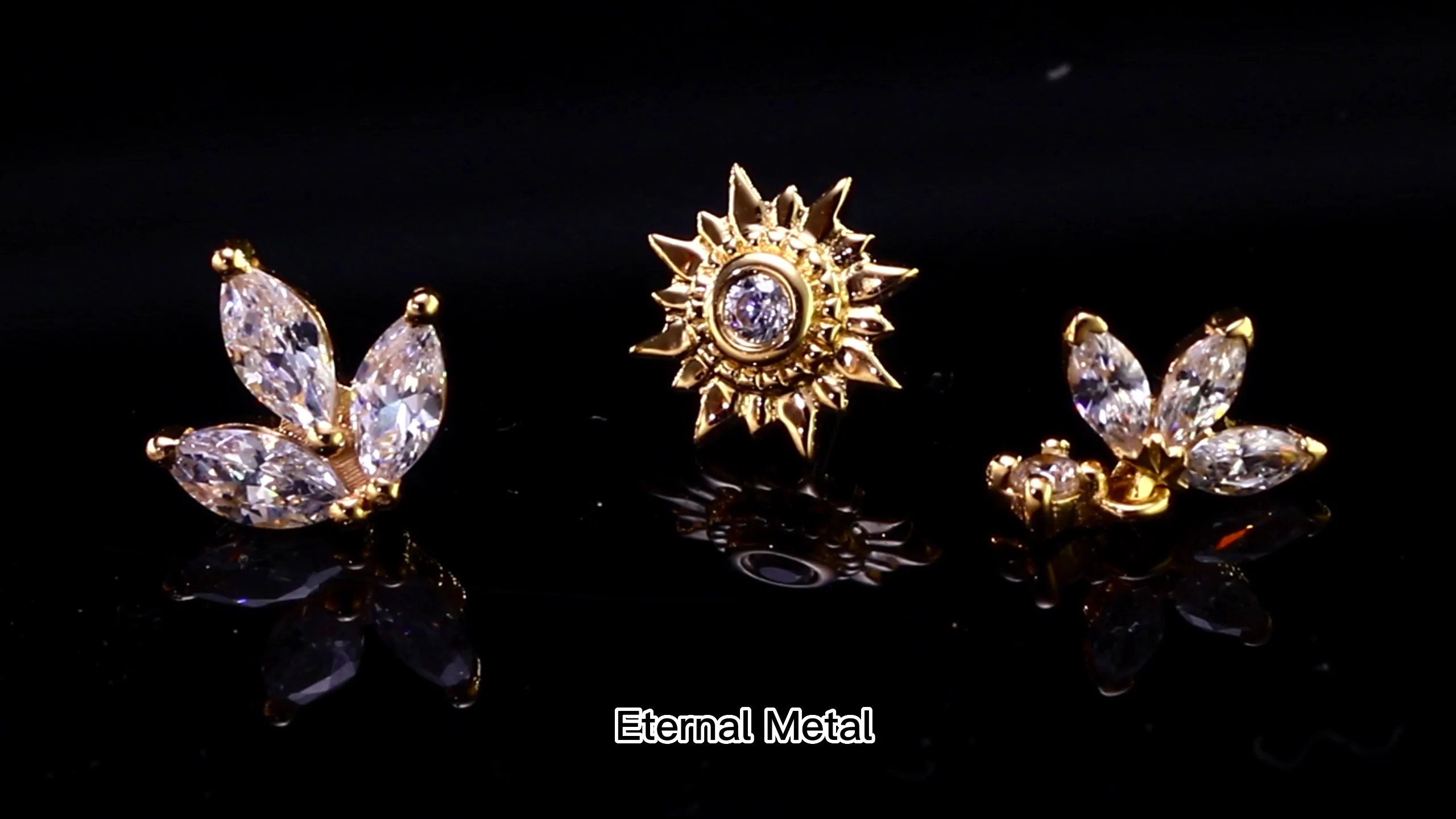 Eternal Metal 14k Solid Gold Spider Shaped Threadless Tops Piercing Jewelry - Buy Dubai Pure ...