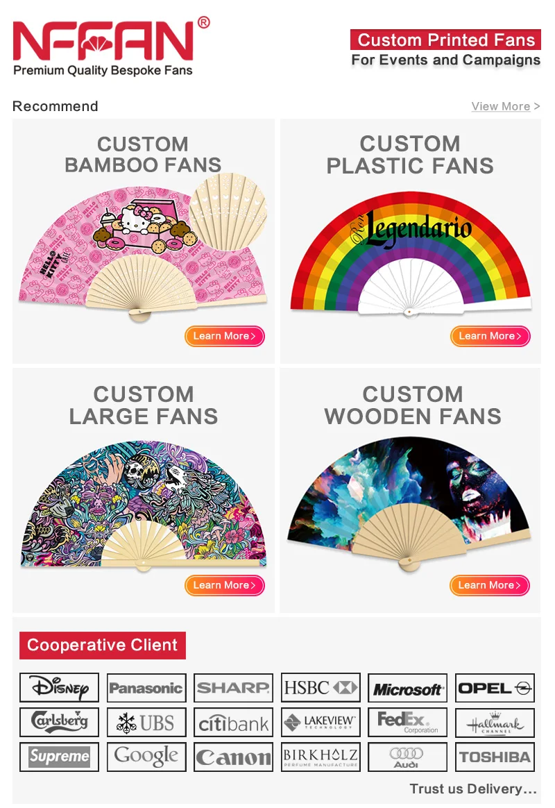 Nffan Diy Advertising Paper Folding Hand Fans Bamboo Skeleton ...