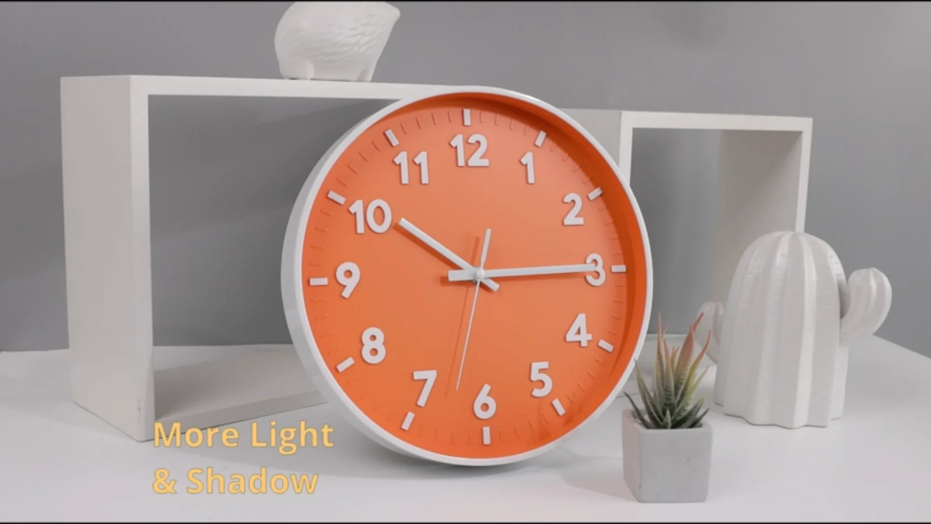 12 Inch Modern 3d Embossing Number Wall Clock Silent Round Cheap ...