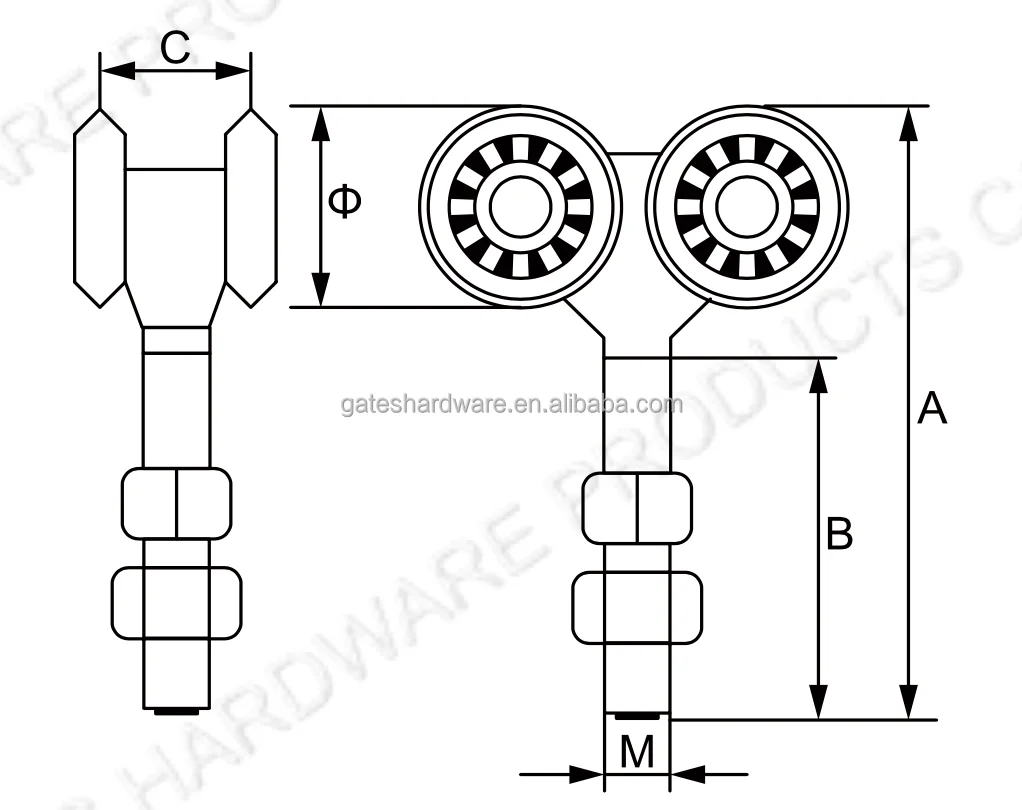 Overhead Hanging Wheel - Efficient Sliding Door Rollers