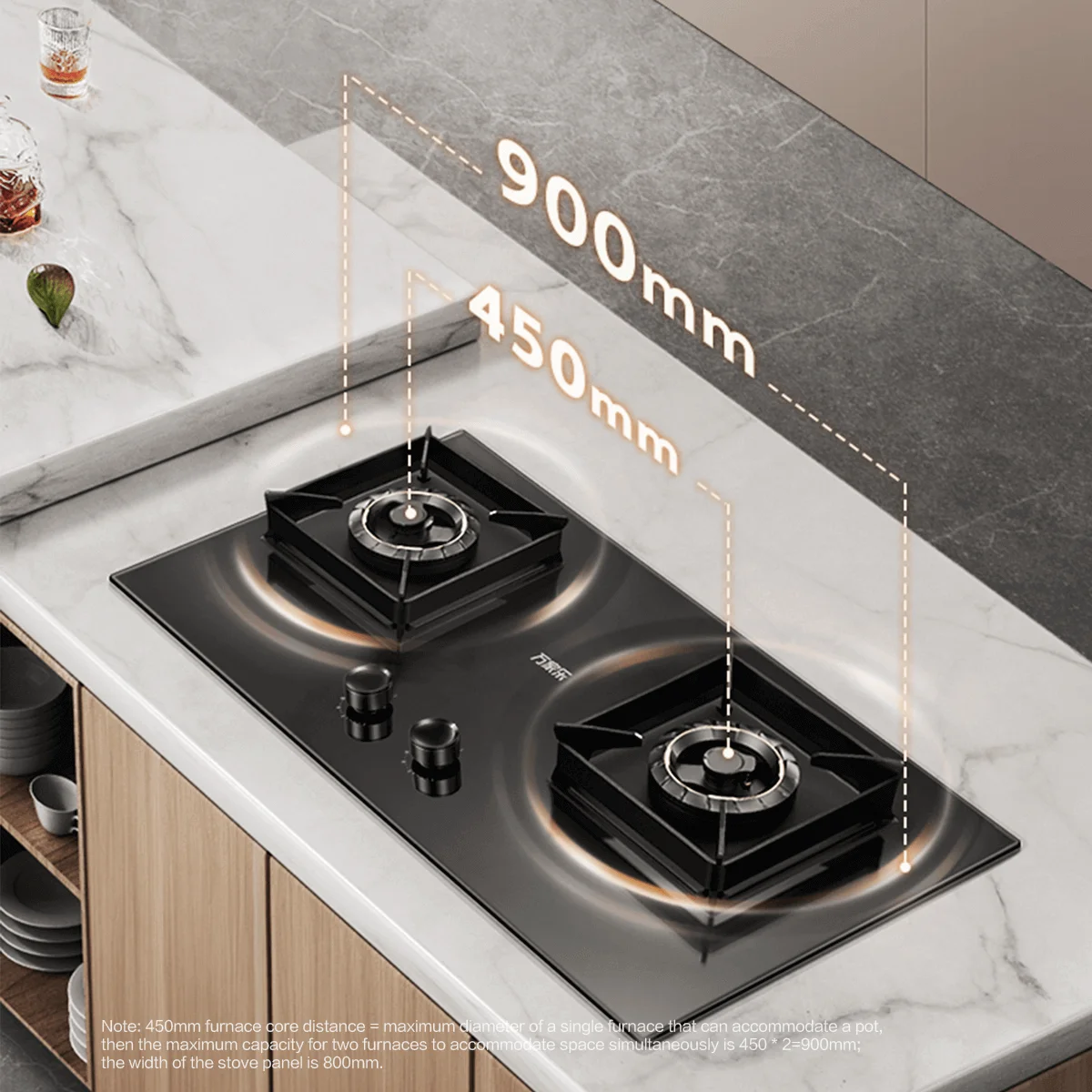 Top Sell Fashion Design 90cm Gas Hob China Macro Industry Standard Cast ...