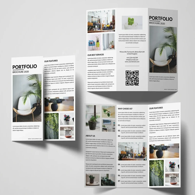 Printing Service Promotion Printable Pamphlet Paper Brochure Folded ...