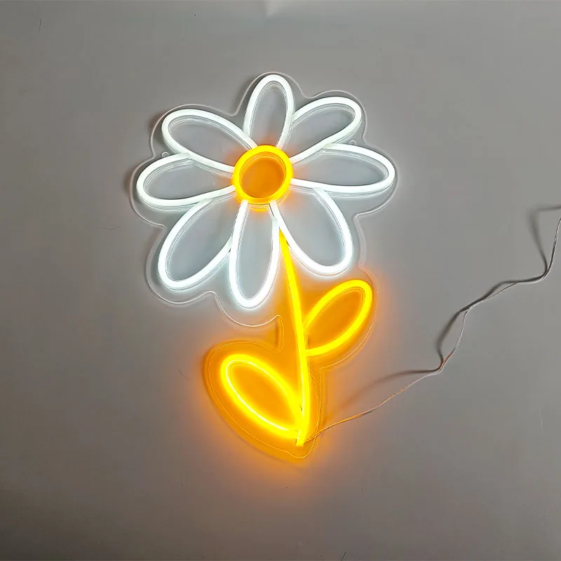 Flower Aesthetic Led Neon Light Sign Usb Powered Wall Hanging ...
