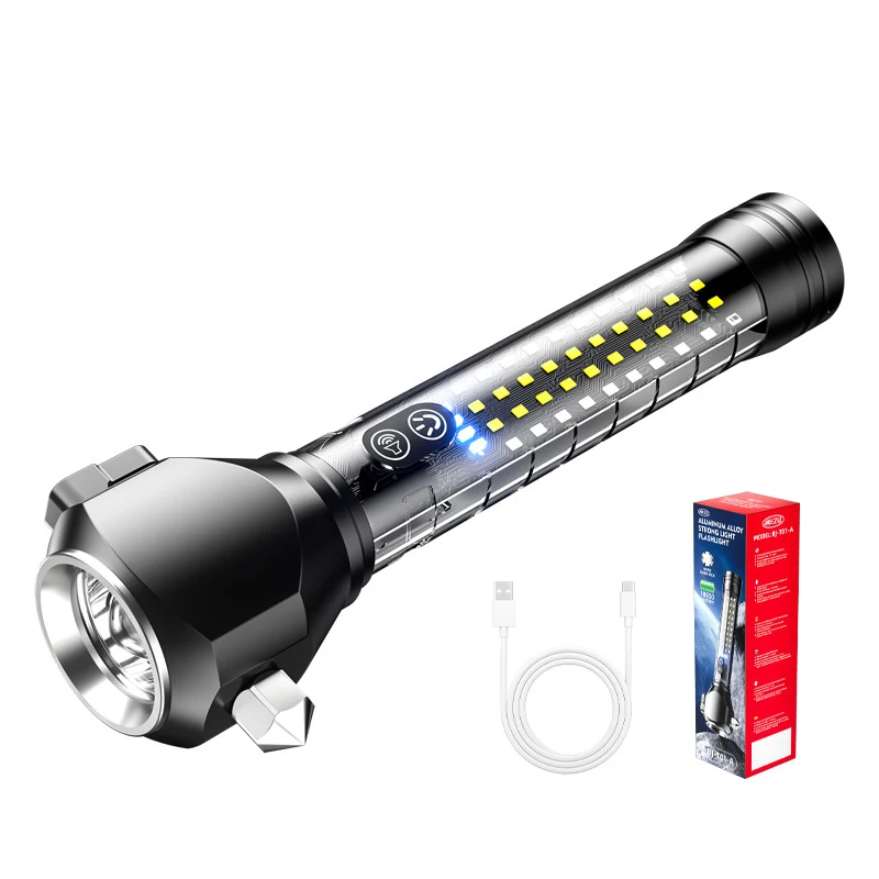 Multi Functional Car Emergency Hammer Flashlight Beep Alarm Belt Cutter ...