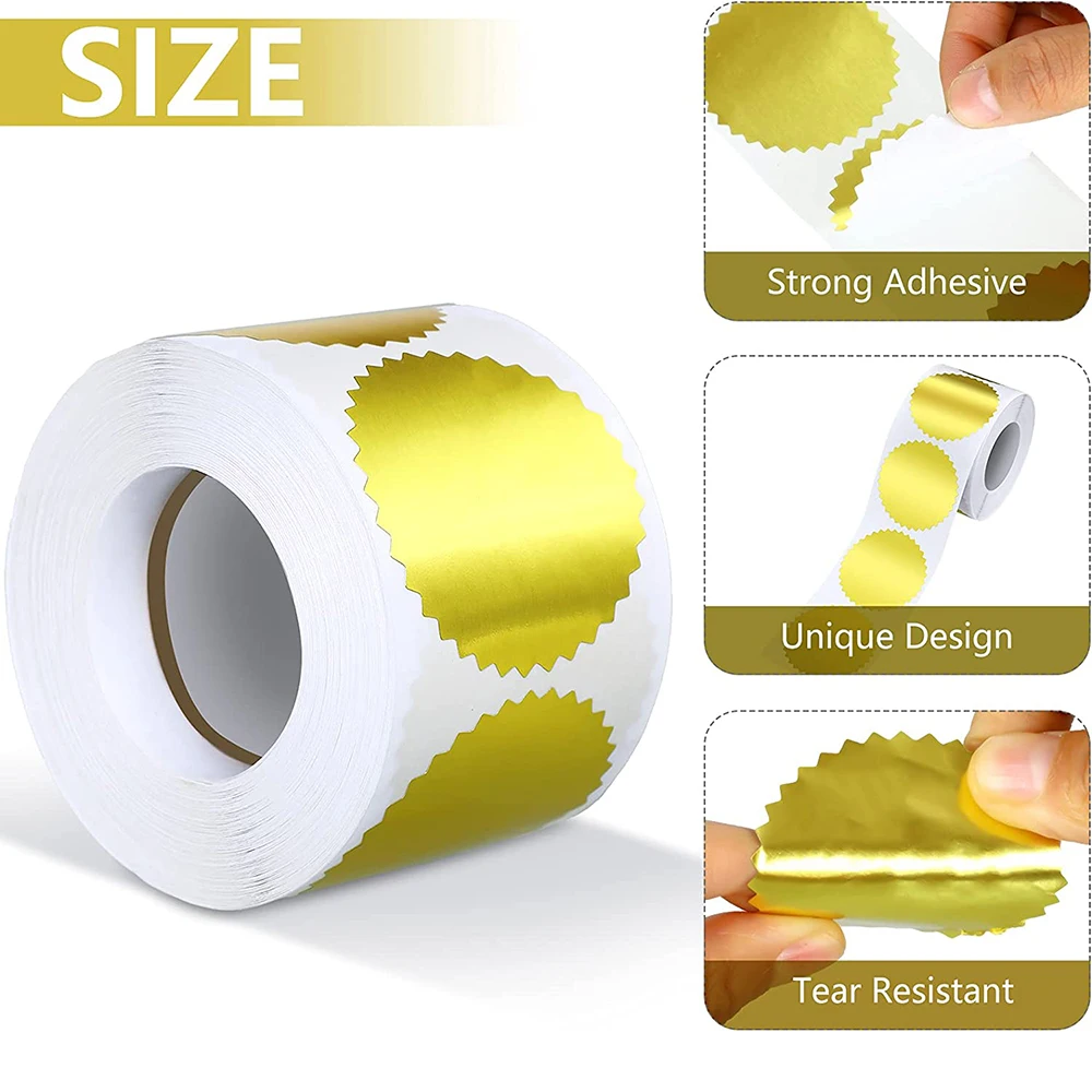 Gold Wafer Embossing Seal Label Stickers For Envelopes Business School ...