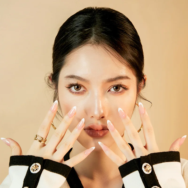 2025 New French Style High-end Nude Color Gel Nail Tips 30 Pieces Box ...