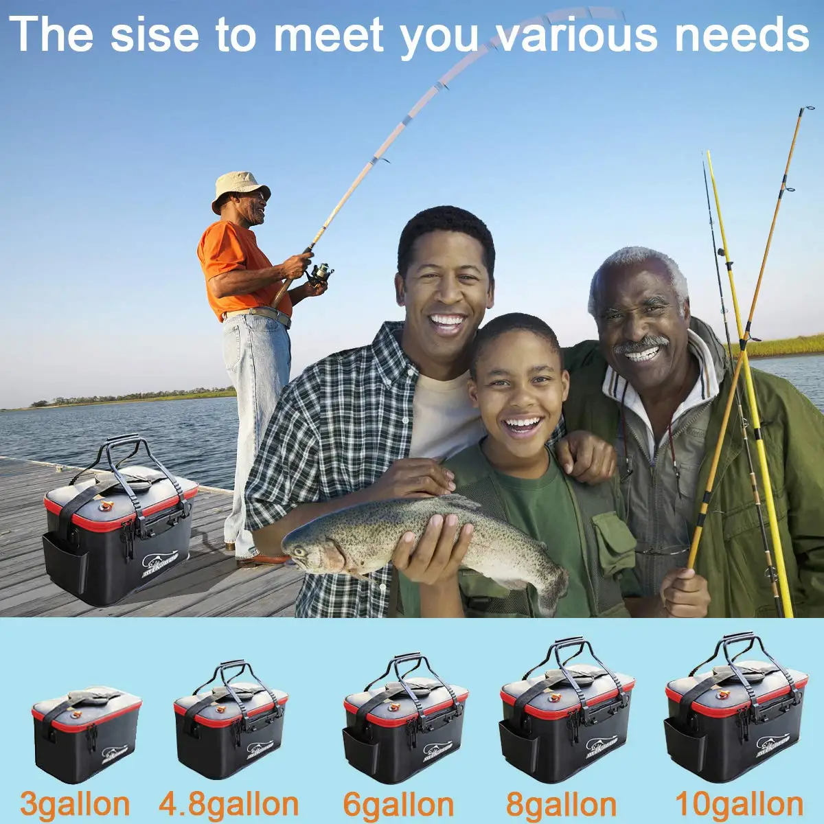 Collapsible Foldable Fish Bucket - Live Fish Container