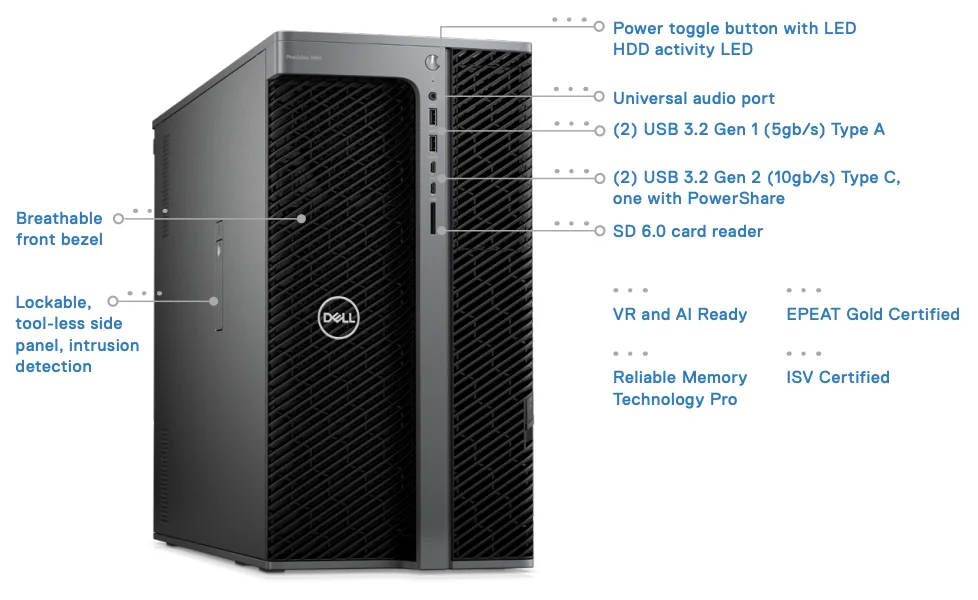 Dell Precision 7960 Desktop Server Tower - Powerful & Reliable
