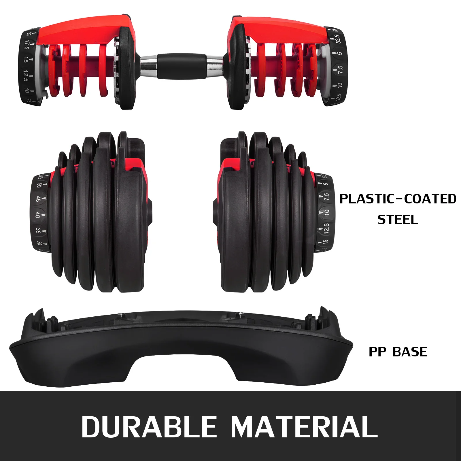 ZJFIT Adjustable Dumbbell Sets - 10-50kg Multiweight Options