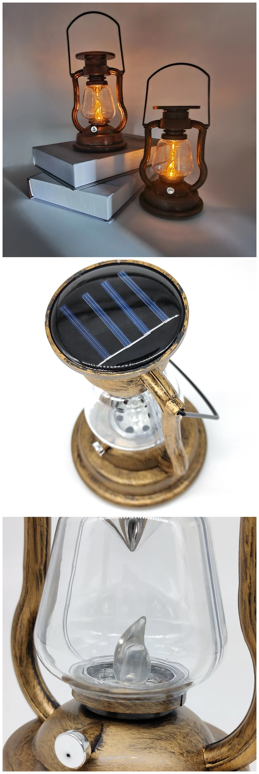 Outdoor Hanging Lantern Light Kerosene Lamp Retro Oil Lamp Solar For ...