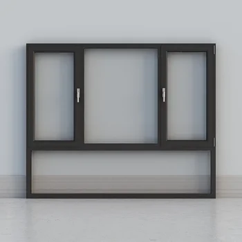 Moden Slim Frame Black Aluminum Multi Panel Tempered Glass Patio Sliding Door Hurricane Impact ...