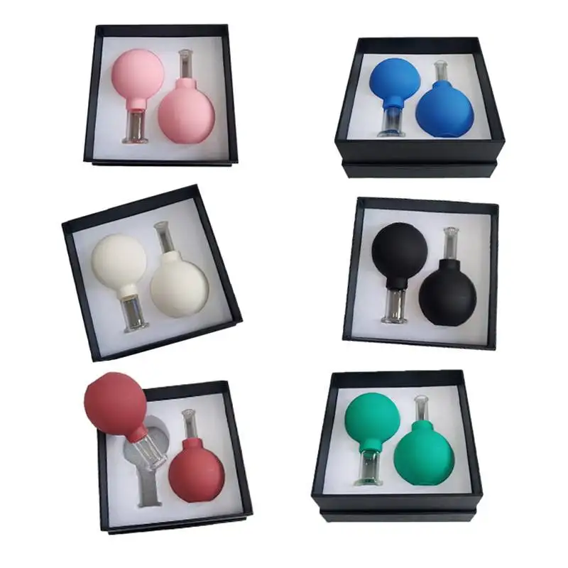 HZ Face Cupping Set Rubber Suction Bulb Glass Cupping Set 2pcs Anti ...