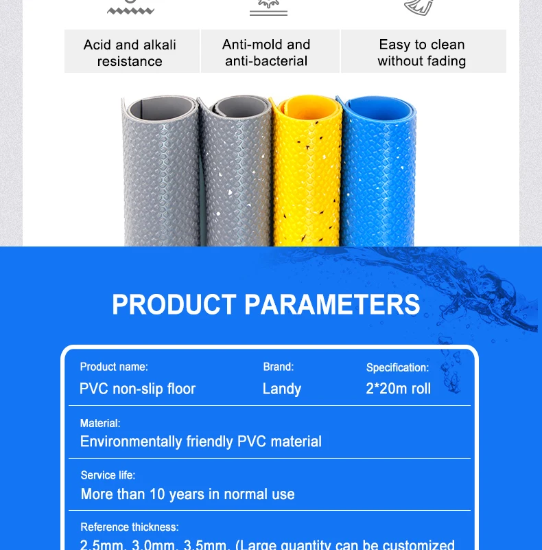 Good Quality Landy Swimming Pool Anti-skid Floor Manufacturers PVC ...