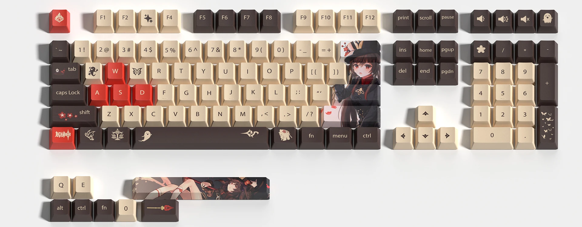 Custom PBT Keycaps - Genshin Impact Set for Mechanical Keyboards