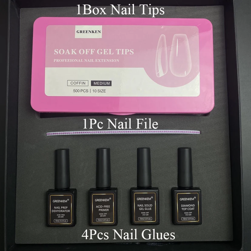 Private Label Gelly Tip Solid Gel Glue Box Set for Nail Art