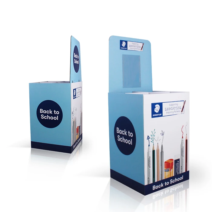 Advertising Cardboard Square Dump Bin Supermarket Promotion Cardboard ...