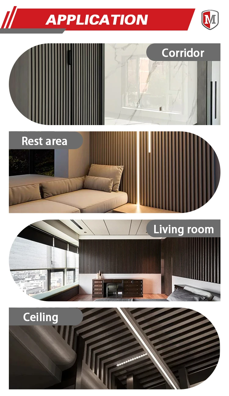 Indoor WPC Slat Partition Wall PVC Panels Interior Wall WPC Louver ...