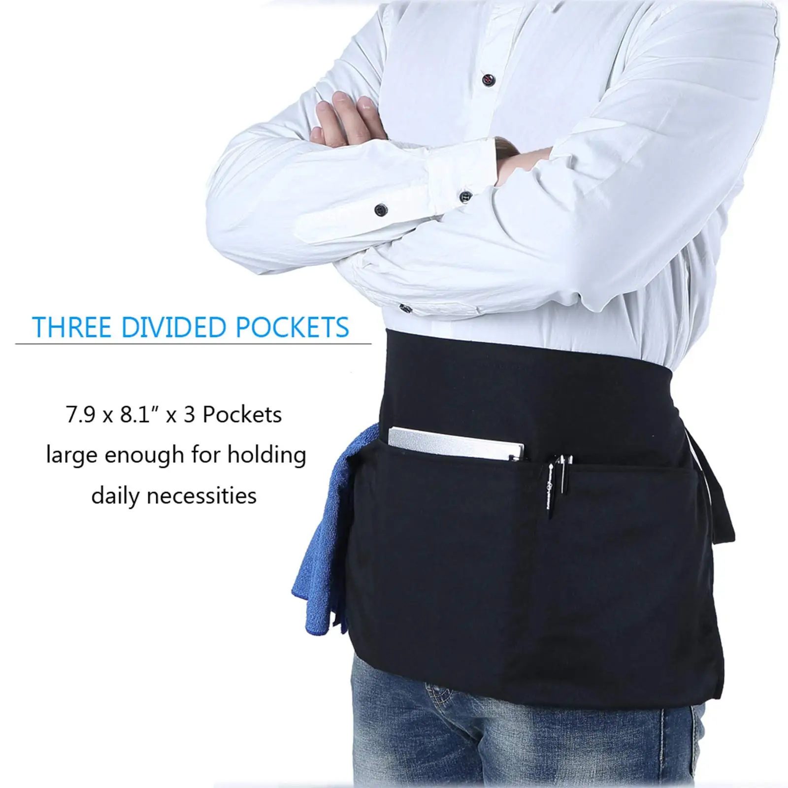 Wholesale 12 Pack 3 Pockets Server Chef Waist Aprons Waiter Waitress ...