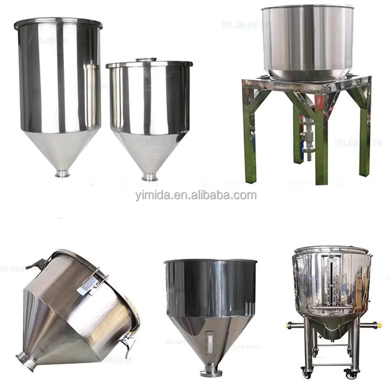 304 Stainless Steel Conical Hopper with Control Switch Ball Valve ...