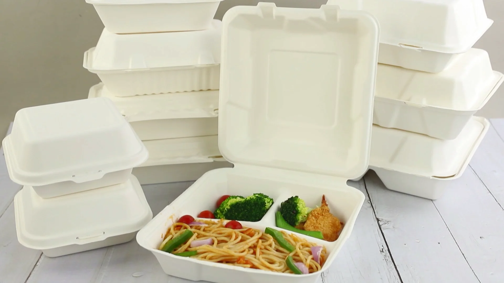 9 Inch Biodegradable Take-out Food Containers Compostable To-go Boxes ...
