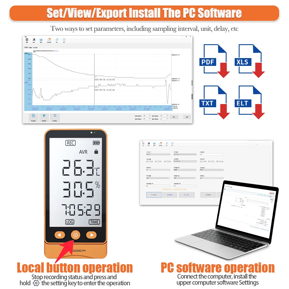 AIKESI GSP-80S Plug Probe - Smart Iot Temp & Humidity Meter